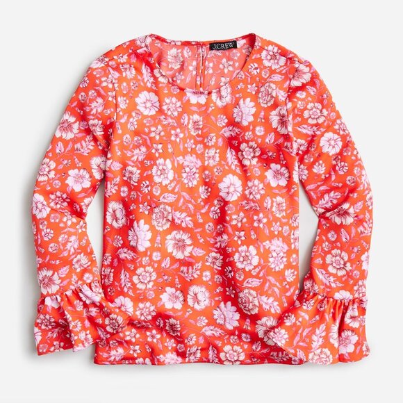 J. Crew | Tops | Jcrew Winter Garden Top In Poppy Fields Size S | Poshmark